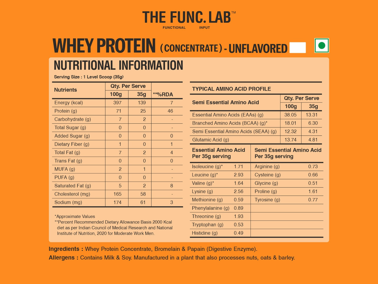 Whey Protein Concentrate – Unflavored – The Func. Lab